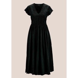 Madeleine Mode MADELEINE Damen Midikleid "Spitzenkleid Spitzenkleid mit kurzen Ärmeln und weitem Rock", schwarz, Gr. 38, Obermaterial: 100% Baumwolle CO (CMIA).,
