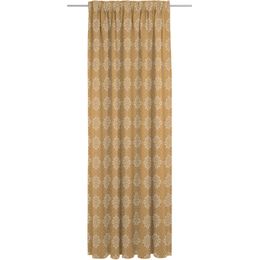 Vorhang Adam, B:142cm H:175cm, gelb, Jacquard, Baumwolle, Wohnzimmer, Gardinen, "Romantic Puligny", aus 100% Bio-Baumwolle