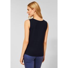 Street One Damen Tr&auml;gertop, blau, Gr. 38, gestreift, Jersey, 95% Viskose, 5% Elasthan, Tops, mit Knotendetail am Saum