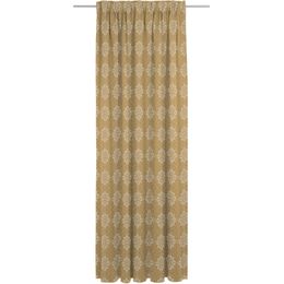 Vorhang Adam, B:142cm H:145cm, gelb, Jacquard, Baumwolle, Wohnzimmer, Gardinen, "Romantic Puligny", aus 100% Bio-Baumwolle