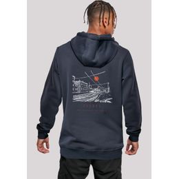 F4NT4STIC Herren Kapuzenpullover "Escape Discover the World Town Train Station", blau, Gr. M, Obermaterial: 65% Baumwolle, 35% Polyester, Pullover,