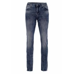 Cipo & Baxx CIPO & BAXX Herren Slim-fit-Jeans "Jeans", blau, Gr. 40, unifarben, 98% Baumwolle 2% Elasthan, Jeans, mit Allover-Gitter-Musterung, CD543