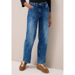Cecil Damen Weite Jeans "Style Neele", blau, Gr. 29, unifarben, Denim/Jeans, Obermaterial: 78% Baumwolle, 20% Polyester, 2% Elasthan. Futter: 52%