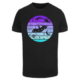 F4NT4STIC Damen T-Shirt "Retro Alien Weltraum Sonnenuntergang", schwarz, Gr. XS, Obermaterial: 100% Baumwolle, Shirts, Premium Qualit&auml;t