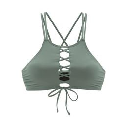 Bench. Damen Bustier-Bikini-Top "Perfect", gr&uuml;n, Gr. 34, unifarben, Microfaser, Polyamid, Bikini-Oberteile, mit raffinierter Schn&uuml;rung