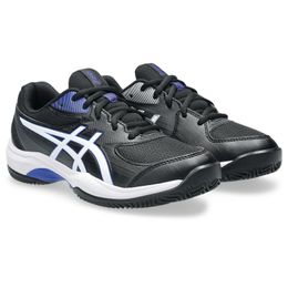 asics Mädchen Tennisschuh "GEL-GAME 10 GS CLAY", Gr. 35,5, schwarz-weiß, Synthetik, Schuhe, All-Courtschuhe für alle Untergründe