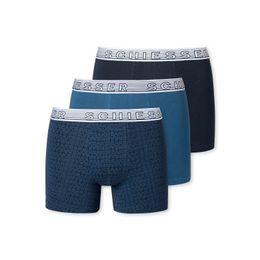 Schiesser Jungen Boxershorts "Boxershort 3er Pack", Gr. 140, blau, Obermaterial: 95% Baumwolle CO. 5% Elasthan EL., Unterhosen