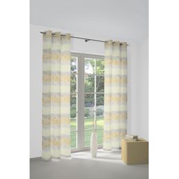 Vorhang WIRTH, B:132cm H:225cm, gelb, Jacquard, Baumwolle, Polyester, Wohnzimmer, Gardinen, "Kairo"