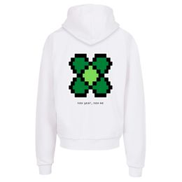 F4NT4STIC Herren Kapuzenpullover "Silvester Happy New Year Pixel", wei&szlig;, Gr. L, Obermaterial: 100% Baumwolle, Pullover, Print