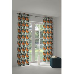 Vorhang Adam, B:145cm H:225cm, bunt, Jacquard, Baumwolle (Bio-Baumwolle), Wohnzimmer, Gardinen, "Jungle", aus 100% Bio-Baumwolle
