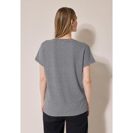 Cecil Damen T-Shirt, blau, Gr. XL, gestreift, Stoff, 60% Viskose, 40% Polyester, Shirts, aus softem Materialmix