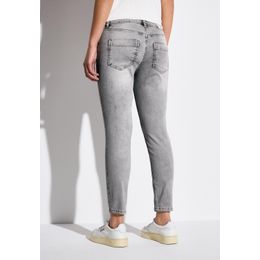 Street One Damen Slim-fit-Jeans, grau, Gr. 36, unifarben, Jeans, 84% Baumwolle, 13% Polyester, 3% Elasthan, Jeans, 5-Pocket-Style