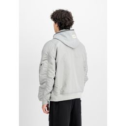 Herren Bomberjacke "MA-1 D-Tec Studio", grau, Gr. XXL, Alpha Industries, Obermaterial: 100% Nylon, Futter: 100% Nylon, Kapuze: 75% Baumwolle, 25%
