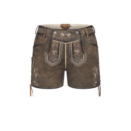 N&uuml;bler N&Uuml;BLER Damen Trachtenlederhose "Lederhose Hotpant Viona", braun, Gr. 34, Obermaterial: 100% Lammleder LEL., Hosen