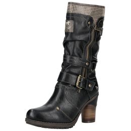 Mustang Shoes Damen High-Heel-Stiefel "Mustang Shoes Stiefel Lederimitat", Gr. 41, schwarz, Lederimitat, Schuhe