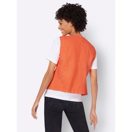 Casual Looks Damen Jeansweste, orange, Gr. 40, unifarben, 72% Baumwolle, 25% Polyester, 3% Elasthan, Westen
