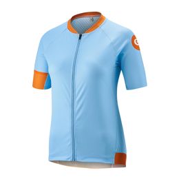 Gonso Damen Radtrikot "BRAILA", blau, Gr. 34, 100% Polyester, Trikots, Hohe Bewegungselastizit&auml;t, Ventilations-Mesheins&auml;tze