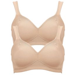 Anita Damen B&uuml;gelloser BH "BH ohne B&uuml;gel Twin", Gr. 90, beige, Obermaterial: 70% Polyamid PA. 30% Elasthan EL., BHs