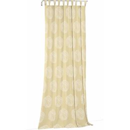 Vorhang WIRTH, B:135cm H:145cm, gold, Jacquard, Polyacryl, Polyester, Wohnzimmer, Gardinen, "Kingston"