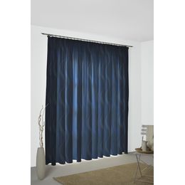 Vorhang WIRTH, B:132cm H:245cm, blau, Jacquard, Baumwolle, Polyester, Wohnzimmer, Gardinen, "Lupara"