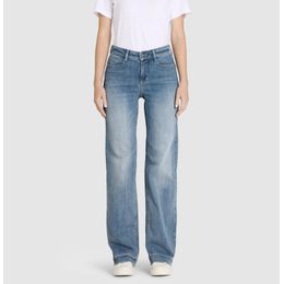 MAC Damen Weite Jeans "Dream Wide authentic", blau, Gr. 44, Denim/Jeans, Obermaterial: 90% Baumwolle, 7% Elastomultiester, 3% Elasthan, Jeans, mit