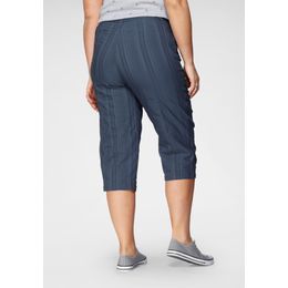 KjBRAND Damen Caprihose "Babsie: bequemer Oberschenkel", blau, Basic, Gr. 44, unifarben, Web, Obermaterial: 47% Baumwolle, 45% Polyester, 6% Viskose,