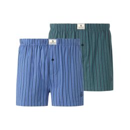 Jan Vanderstorm Herren Boxershorts "2er Pack Boxershorts THURE", Gr. XL, blau, Obermaterial: 58% Baumwolle CO. 37% Polyester COOLMAX PES(Coolmax). 5%