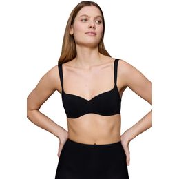 Triumph Damen Balconette-BH "Body Make-Up Illusion", Gr. 75, schwarz, Microtouch, Obermaterial: 49% Polyamid, 36% Polyester, 15% Elasthan, unifarben,