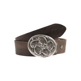 Damen Lederg&uuml;rtel, braun, Gr. 80, RETTUNGSRING G&Uuml;RTEL, unifarben, Rindsleder, G&uuml;rtel