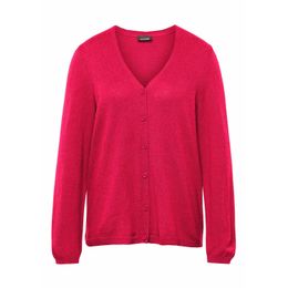 GOLDNER Damen Strickjacke "Kurzgröße Weiche Kaschmirstrickjacke mit V-Ausschnitt", rosa, Gr. 22, Obermaterial: 100% Kaschmir WS., Strickjacken