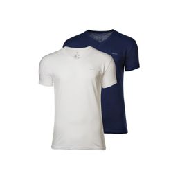 Gant Herren T-Shirt "T-Shirt V-NECK T-SHIRT 2-PACK 2er Pack", blau, Gr. XL, Obermaterial: 100% Baumwolle CO., Shirts