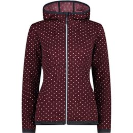 CMP Damen Strickfleecejacke "WOMAN JACKET FIX HOOD", rot, Gr. 40, Strick, Obermaterial: 100% Polyester, Jacken, w&auml;rmend, &Uuml;bergangsjacke