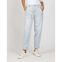 Gang Damen 5-Pocket-Jeans "94VIA JOGGER", blau, Gr. 28, Denim/Jeans, Obermaterial: 98% Baumwolle, 2% Elasthan, Jeans, mit Kordel-G&uuml;rtel und O-Shape