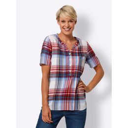 Classic Basics Damen Karobluse, blau, Gr. 46, gemustert, kariert, mehrfarbig, 100% Viskose, Blusen