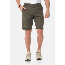 Cipo & Baxx CIPO & BAXX Herren Stoffhose "Shorts", gr&uuml;n, Gr. 32, unifarben, 97% Baumwolle, 3% Elasthan, Hosen, im unifarbenen Look