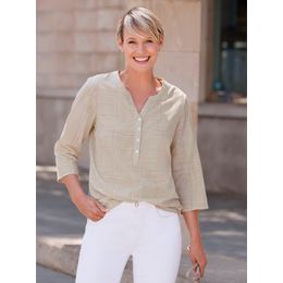 Classic Basics Damen Schlupfbluse, orange, Gr. 38, gemustert, kariert, mehrfarbig, 100% Baumwolle, Blusen