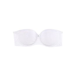 Lascana Damen Push-up-BH "Chelina", Gr. 80, weiß, Spitze, Obermaterial: 80% Polyamid, 20% Elasthan, BHs, mit abnehmbaren, normalen und transparenten