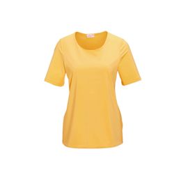 GOLDNER Damen Langarm-Poloshirt "Gepflegtes Shirt in formstabiler Ware", gelb, Gr. 38, Obermaterial: 82% Polyester PES. 18% Elasthan EL., Shirts