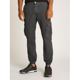 Tommy Jeans Herren Cargohose "TJM RYAN CARGO", schwarz, Gr. 31, unifarben, Web, Obermaterial: 100% Baumwolle, Hosen, mit Logostickerei