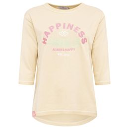 Zwillingsherz Damen Langarmshirt ""Smile"", beige, Gr. L, angeraute Sweatware, Obermaterial: 50% Baumwolle, 50% Polyester, Shirts, 3/4-Arm,