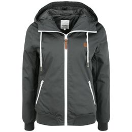 oxmo Damen Kurzjacke "Kurzjacke OXTilla", grau, Gr. S, Obermaterial: 65% Polyester PES. 35% Baumwolle CO., Jacken