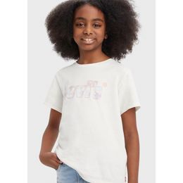 LEVI'S KIDS M&auml;dchen T-Shirt "LVG LOGOSSTEE", wei&szlig;, Gr. 10, bedruckt, Single Jersey, Obermaterial: 100% Baumwolle, Shirts, mit Logo Schriftzug for
