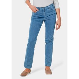 GOLDNER Damen Stretch-Jeans "Denimhose mit Stretchkomfort", blau, Gr. 46, Obermaterial: 83% Baumwolle CO. 16% Polyester PES. 1% Elasthan EL., Jeans,