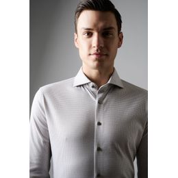 DESOTO Herren Langarmhemd "Jerseyhemd Essential Hai langarm", grau, Gr. 45, Hahnentrittmuster, gemustert, mehrfarbig, Jersey, Obermaterial: 100%
