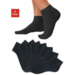 GO IN Herren Kurzsocken, Gr. 39, schwarz, Baumwolle, Elasthan, Polyamid, meliert, unifarben, Socken, uni in Basic Farben