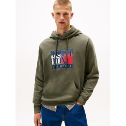 Tommy Jeans Herren Hoodie "TJM RWB FLAG", gr&uuml;n, Gr. XXXL, Sweatware, Obermaterial: 100% Baumwolle, Sweatshirts, Regular Fit, Sweatshirt, mehrfarbiger