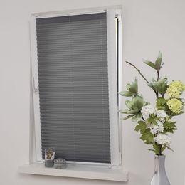 Plissee Liedeco, B:40cm H:130cm, grau, Obermaterial: 100% Polyester, Badezimmer, Plissees, "Klemmfix-Plissee verspannt"
