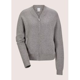 Madeleine Mode MADELEINE Damen Strickjacke "Blouson Sportiver Strick-Blouson mit Rei&szlig;verschluss", wei&szlig;, Gr. 40, Obermaterial: 38% Viskose CV. 35% Polyamid PA. 22%