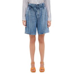 Loose-fit-Jeans Mustang "Damen Style Jericho Shorts", Damen, Gr. 30, 581 mittelblau, Denim/Jeans, 100% Lyocell, unifarben, loose fit, Jeans