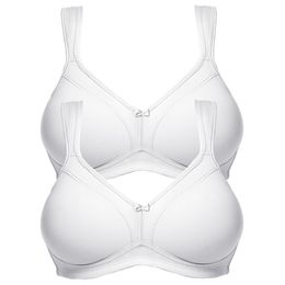SuSa Damen B&uuml;gelloser BH "2er Pack BH ohne B&uuml;gel Topsy", Gr. 75, wei&szlig;, Stoff, Obermaterial: 83% Polyester PES. 17% Elasthan EL., BHs